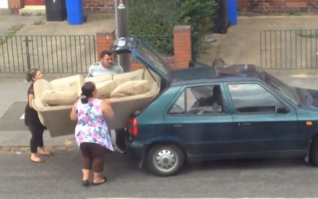 Trying to fit 3-seater sofa into a small car - Videos - Virals ...