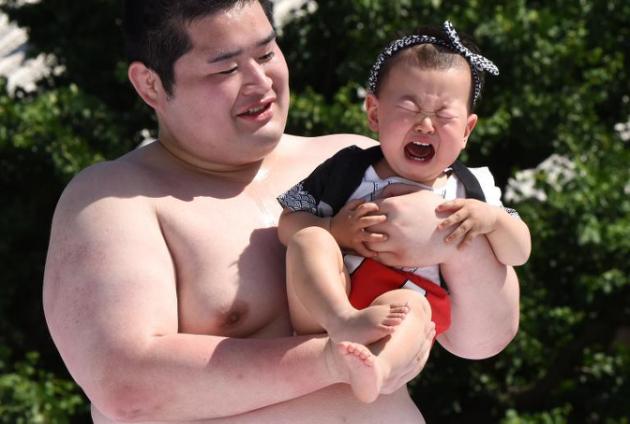 Bawl of a time: Toddlers battle in 'crying sumo' - Offbeat - Crazy ...